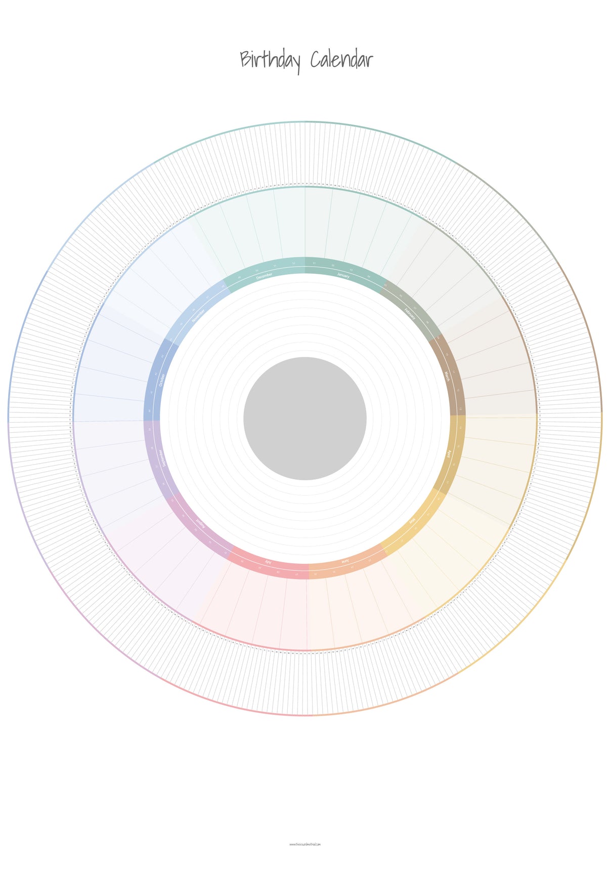 Birthday Calendar | Poster Wall Planner | Printable, PDF Format – The ...